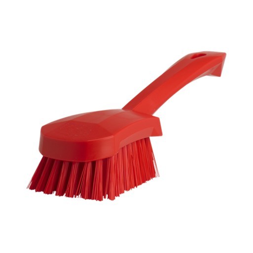 Handled Scrub Brushes : Red Stiff Short Handled Scrub
