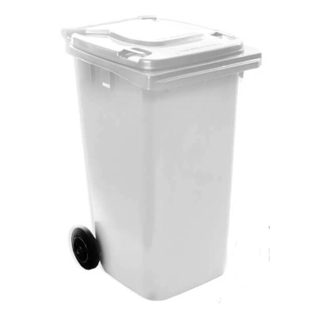 Wheelie Bins 80L : White Wheelie Bin 80L